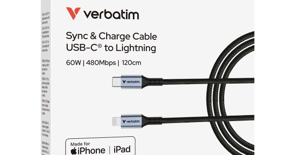Verbatim Sync & Charge Cable USB-C to Lightning | 120cm