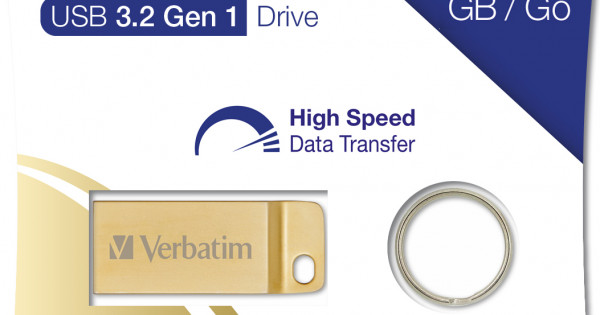 Verbatim USB 3.0 Flash Drive Metal Executive Gold 64GB